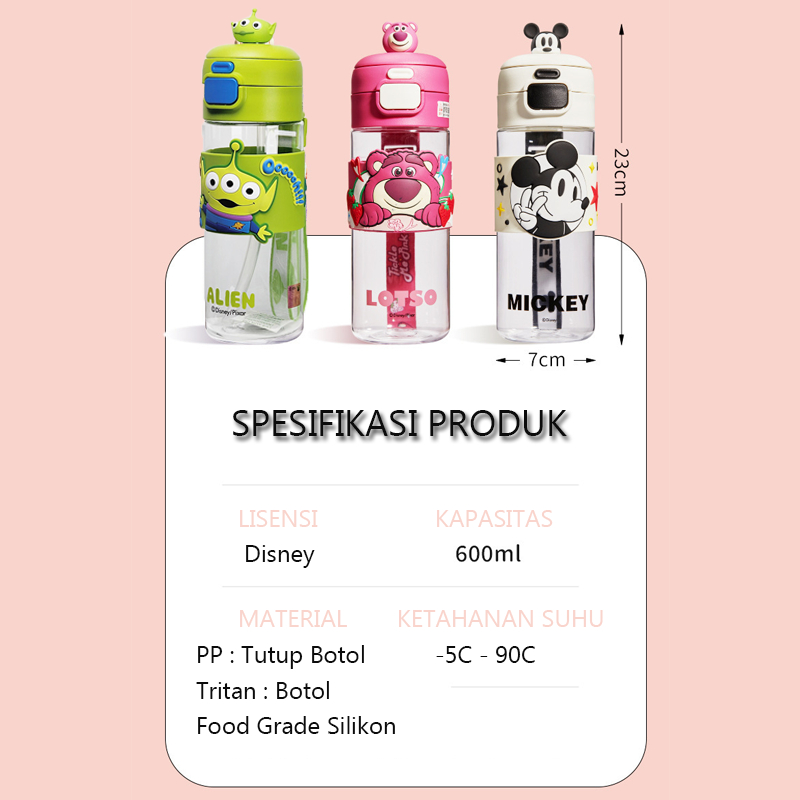 Jual ORIGINAL DISNEY LICENSE Botol Minum Karakter Ultraman Disney Anak 600 mL Teguk atau Sedot ...