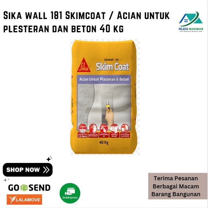 Jual Sika wall 181 Skimcoat / Acian untuk plesteran dan beton 40 kg ...