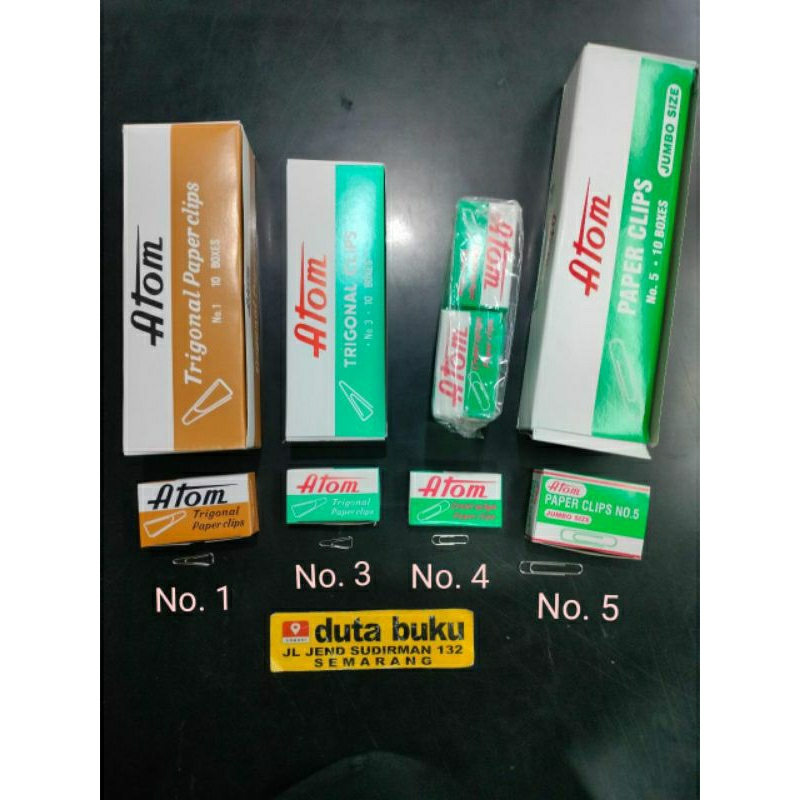 Jual Paper Clips KlipAtom No 3 No 4 No 5 Penjepit Kertas Paper Clips ...