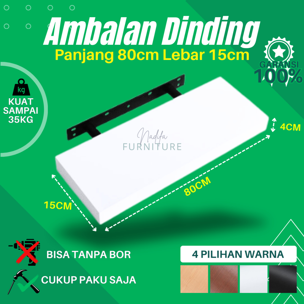 Jual Rak Ambalan Dinding Minimalis Hiasan Papan Hambalan Kayu Laci ...