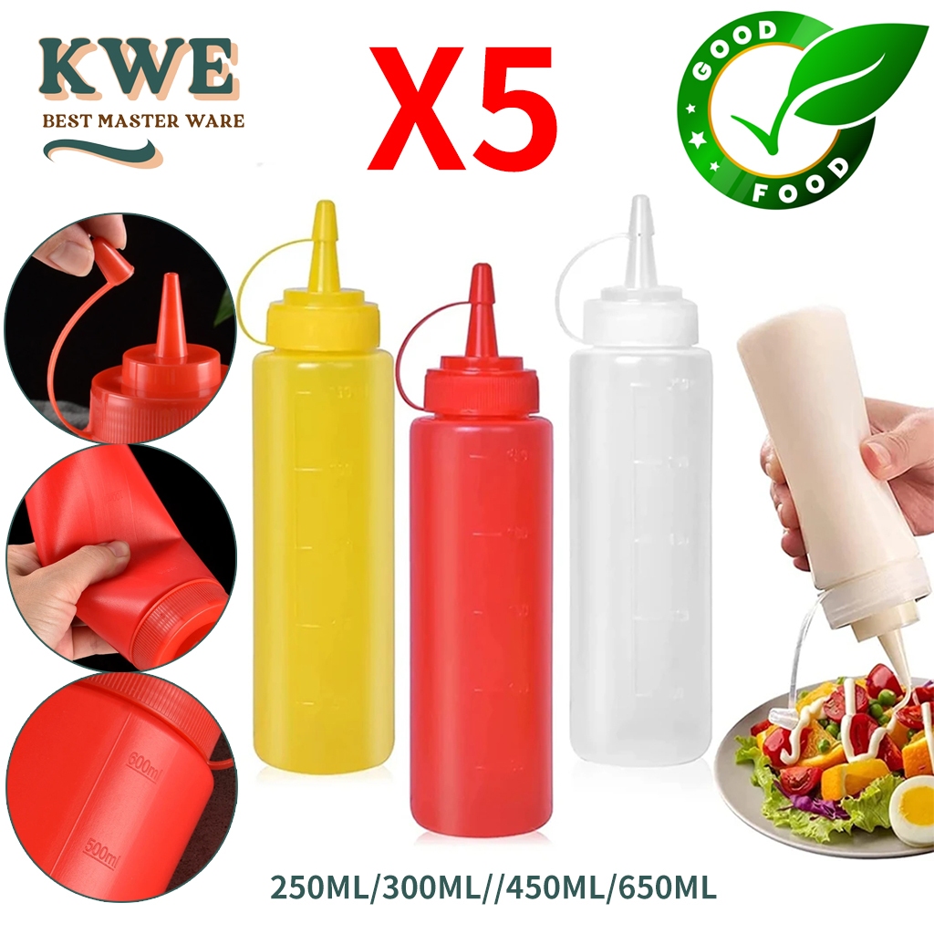 Jual KWE [ 5 Pack ] Botol Saus Murah Botol Kecap 650ml / 450ml / 300ml ...