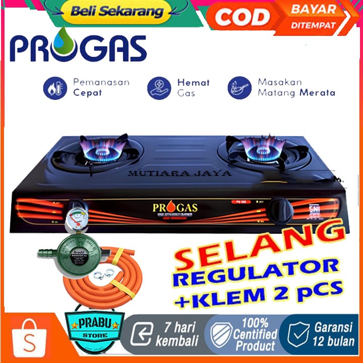 Jual Progas PG 269C Kompor Gas 2 Tungku Murah dan Berkualitas BONUS SELANG REGULATOR PROMO NEW ...