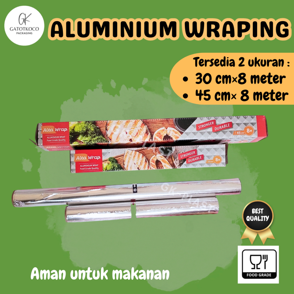 Jual Aluminium foil / Alumunium Wrap (ukuran 30 cm dan 45cm) 8 meter ...