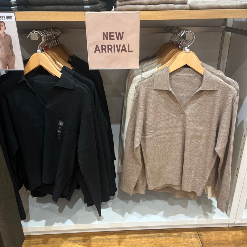 Jual sweater polo rib rajut washable uniqlo new arrival | Shopee Indonesia