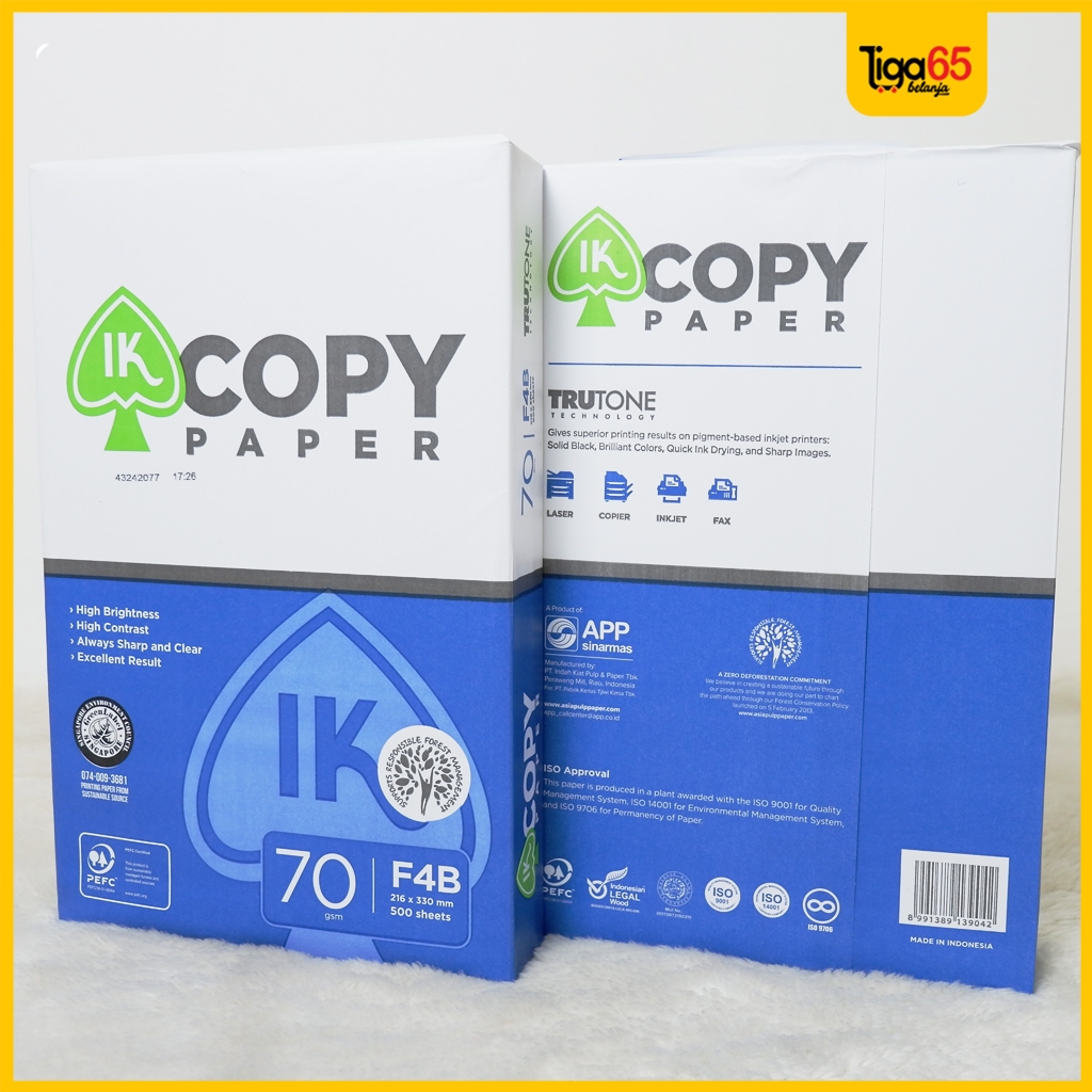 Jual Copy Paper Hvs F4 70Gsm / 1 Dus 5 Rim / Kertas Print Fotocopy ...