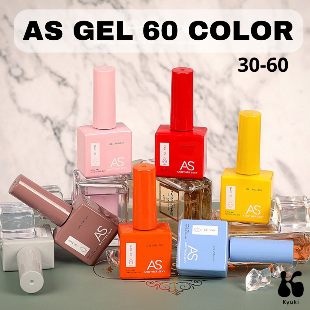 Jual 31-60 AS GEL NAIL GEL SERIES 60 WARNA HARGA PER BOTOL NAIL GEL ...