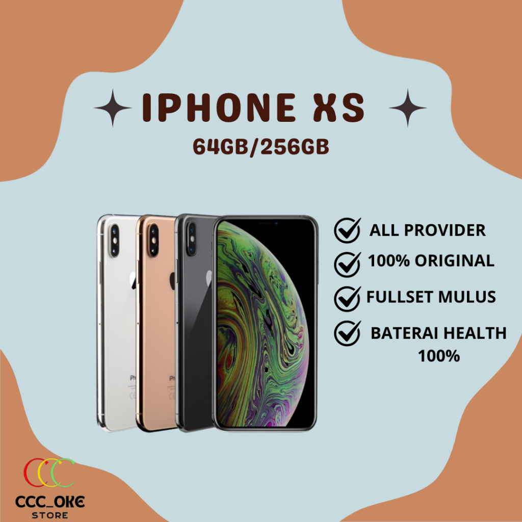 Jual IPHONE XS/XS MAX 64GB/256GB FULLSET MULUS SECOND ORIGINAL 100% ...