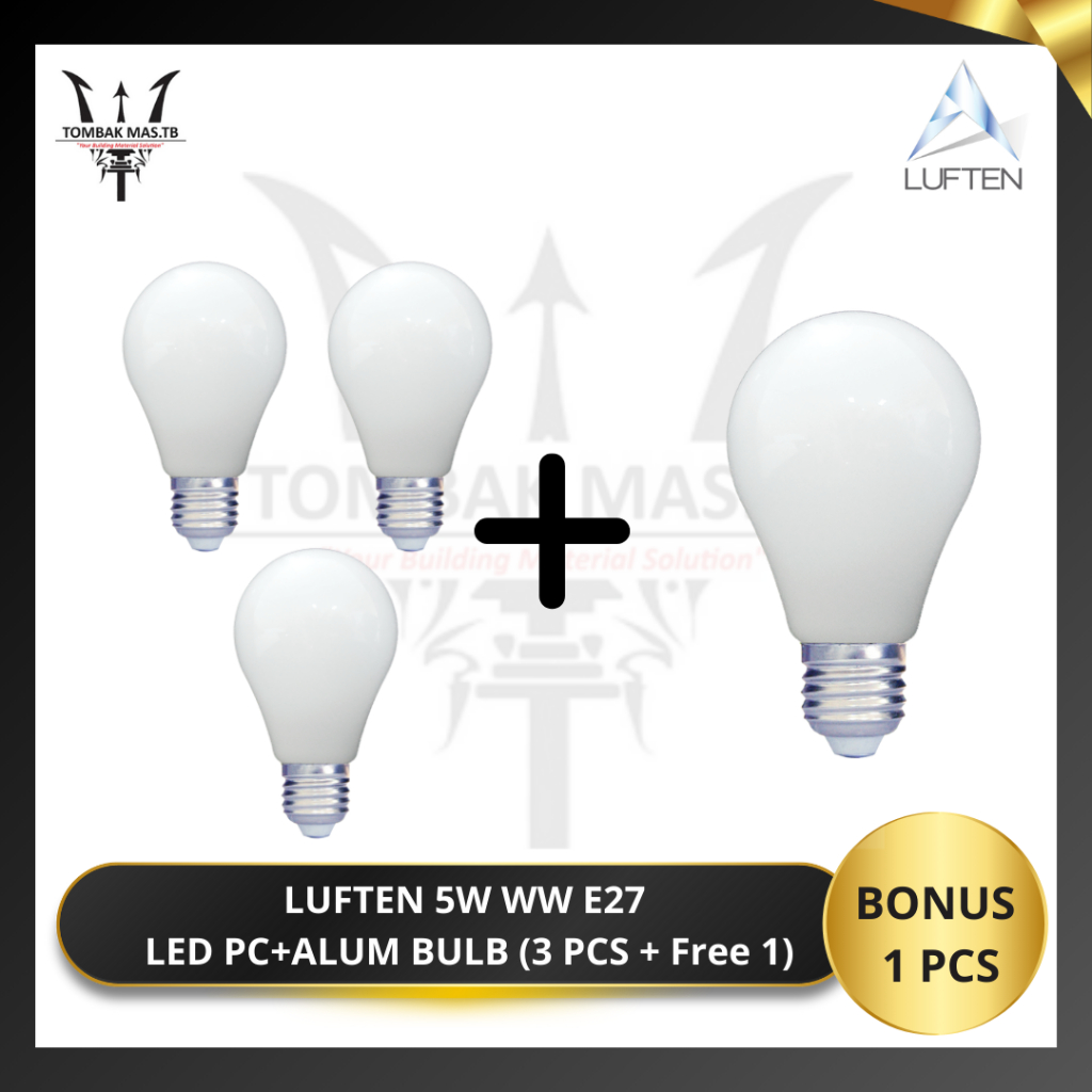 Jual Bohlam Lampu LED Luften 5 Watt - Putih (3 + 1pcs) | Shopee Indonesia