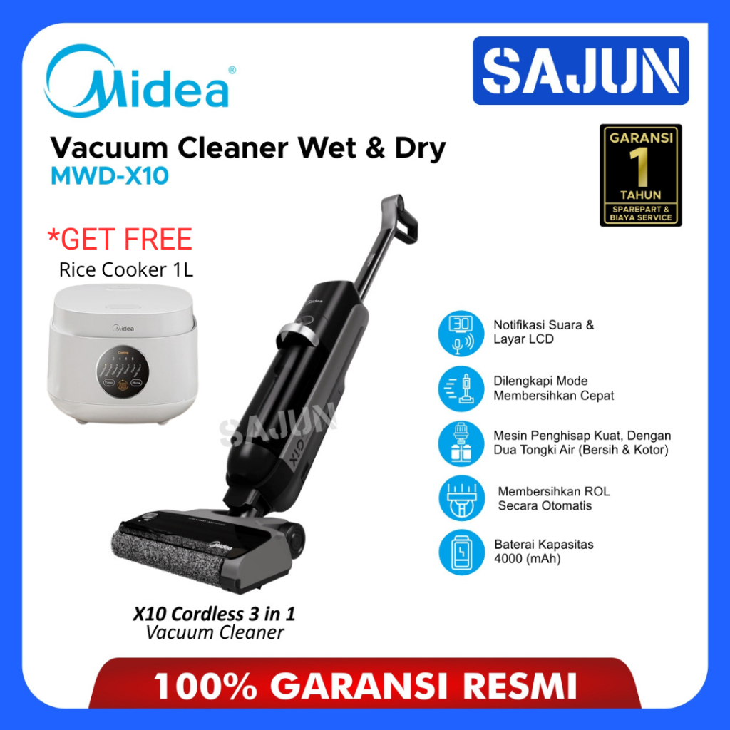 Jual Midea Wet Dry Cordless Stick Vacuum Cleaner and Floor Washer ...