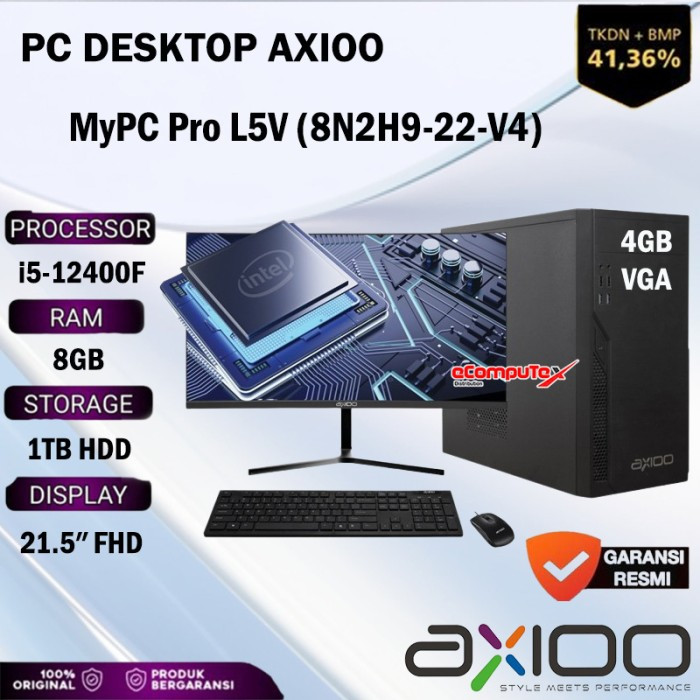 Jual AXIOO PC DESKTOP MyPC Pro L5V (8N2H9-22-A6) i5-12400F RAM 8GB ...