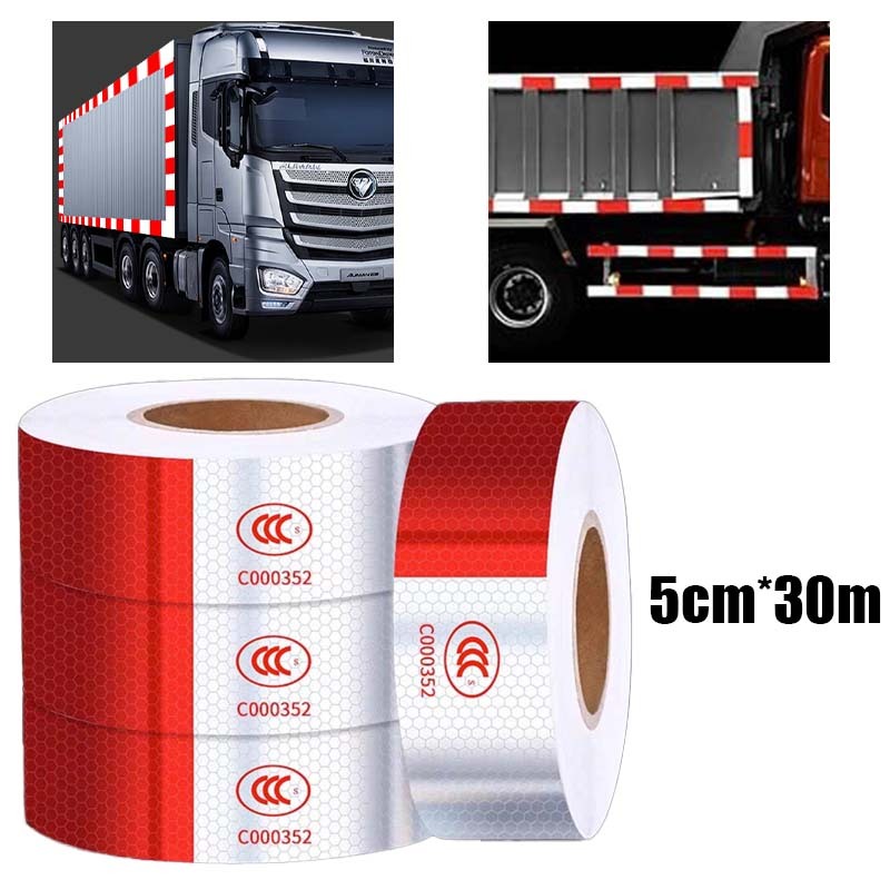 Jual Stiker Reflektor Merah Putih Stiker Reflektif Utk Mobil Motor Truk ...