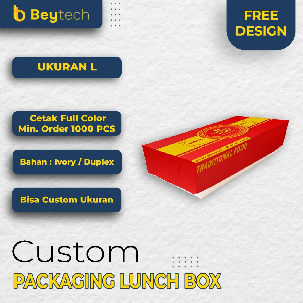 Jual Paper Lunch Box Custom Size L Klip Rakit | Shopee Indonesia