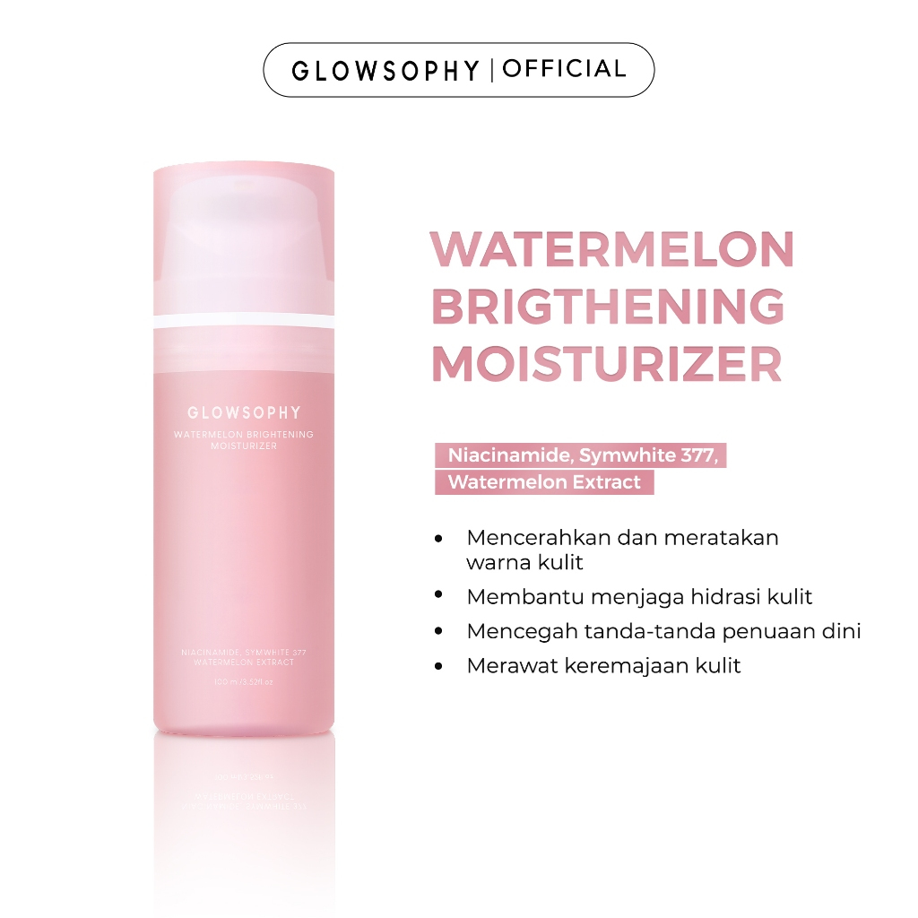 Jual Glowsophy Watermelon Brightening Moisturizer Skin Barrier Niacinamide Gel Day and Night ...