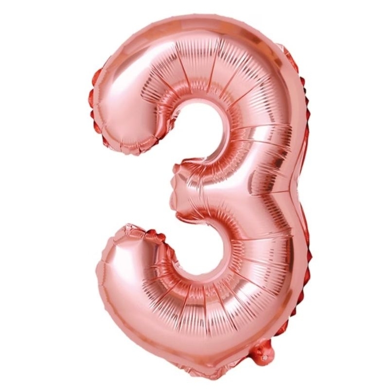 Jual Balon Angka 3 Jumbo 80 cm Rose Gold | Shopee Indonesia