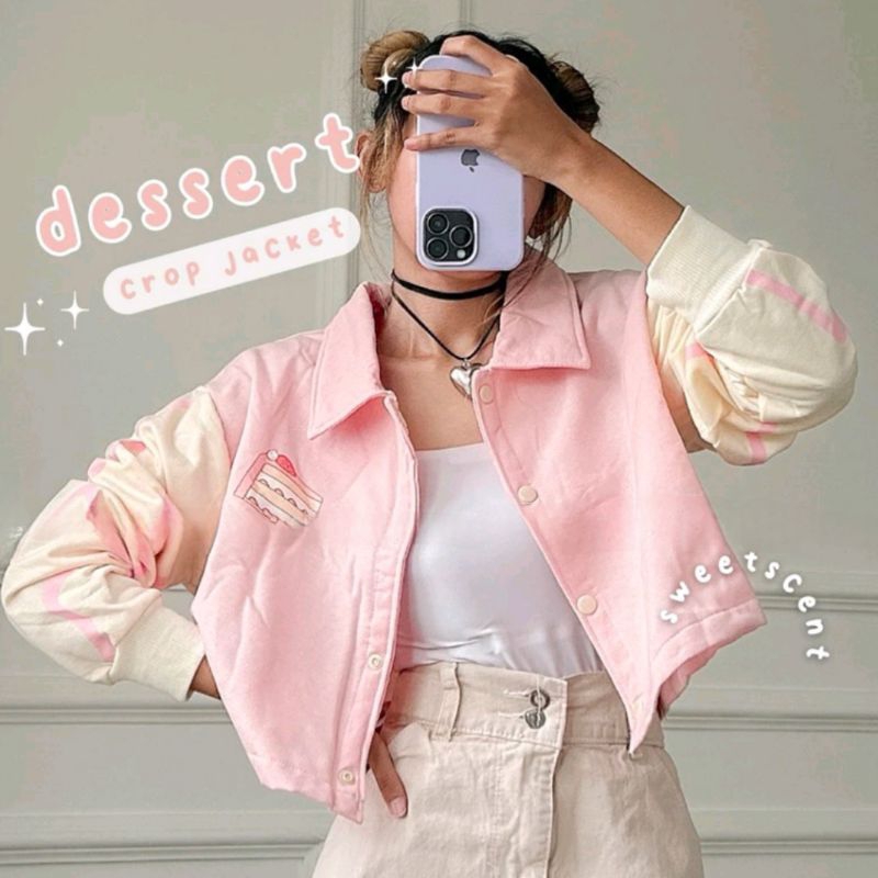 Jual Sweater Jaket Crop Premium Wanita Jacket Cropty Backprint Korean ...