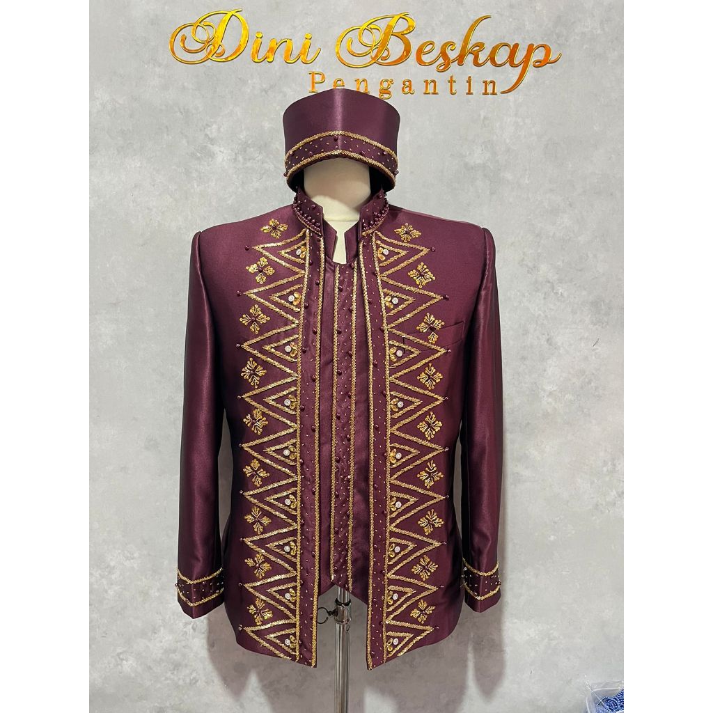 Jual Beskap Pengantin Semi Wool Model Zigzag Bunga | Shopee Indonesia