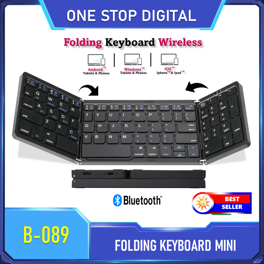 Jual You Pin B-089 Keyboard Wireless Bluetooth Foldable Keyboard Mini ...