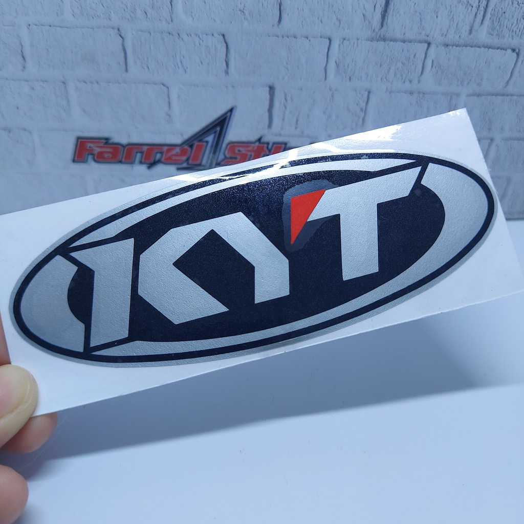 Jual stiker helm sticker kyt oval silver | Shopee Indonesia