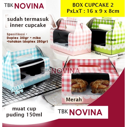 Jual BOX CUPCAKE PUDING / KOTAK CUPCAKE PUDING 2 CUP / CC2 | Shopee ...