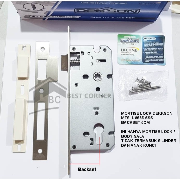 Jual Mortise Lock Body Lidah Dekkson 50 mm MTS IL 8585 SSS Badan Kunci ...