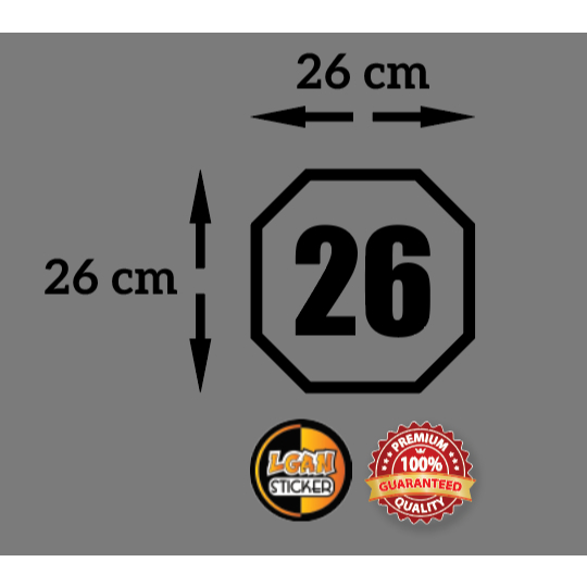 Jual STICKER CUTTING ANGKA MODEL SEGI 8 UKURAN 26 CM BAHAN MERK ORACAL ...