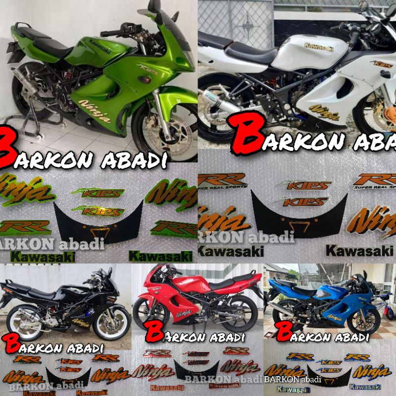 Jual striping stiker NINJA RR OLD CBU CROM 2004 farian warna merah biru ...