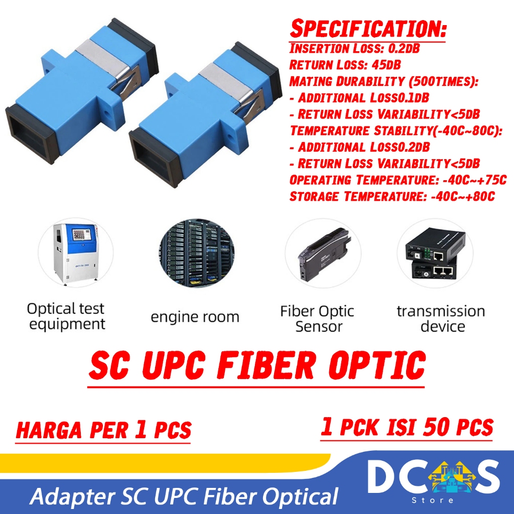 Jual Adapter SC UPC Fiber Optic Connector Adaptor SC UPC Fiber Optik FO ...