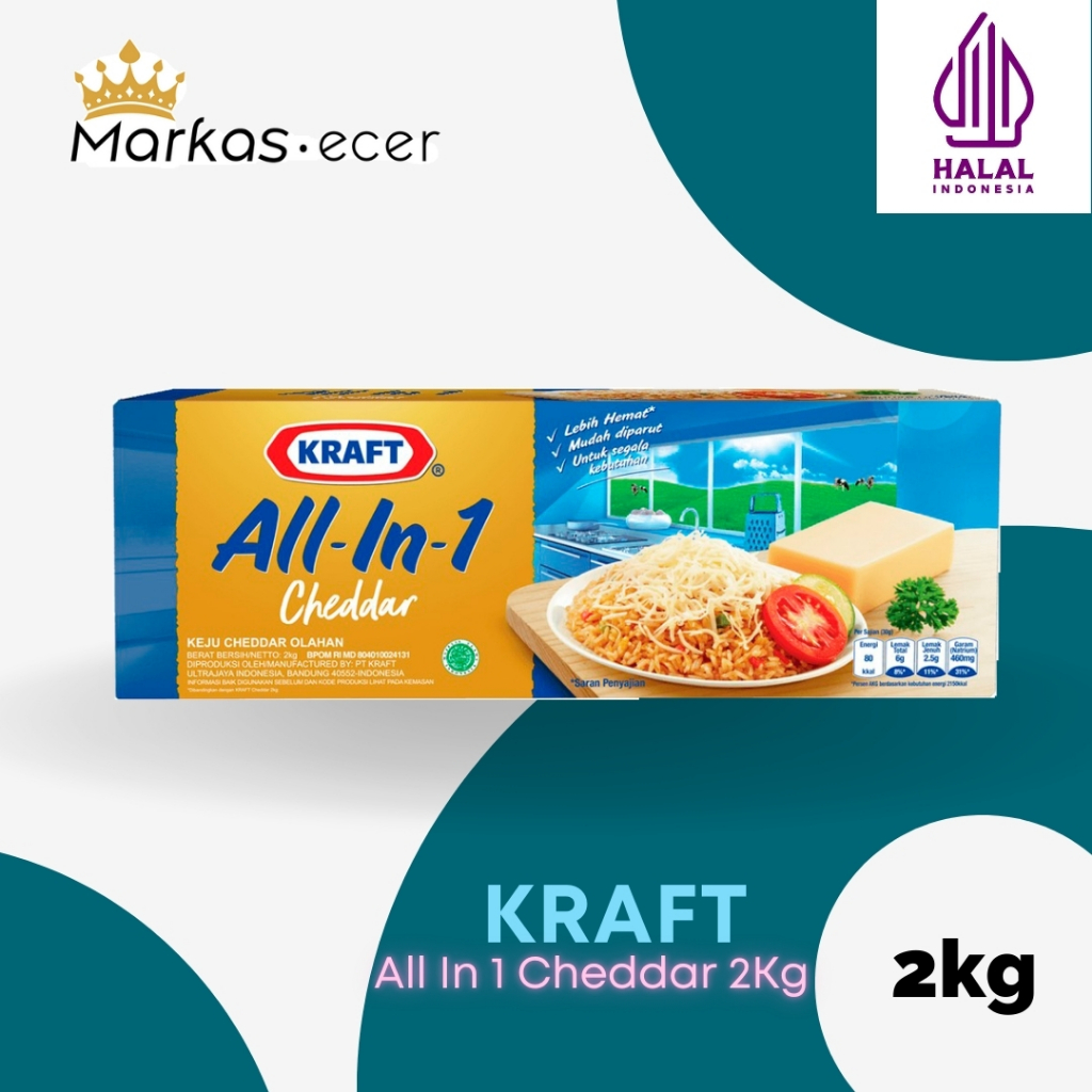 Jual Kraft Keju Cheddar All In 1 Balok 2kg | Shopee Indonesia
