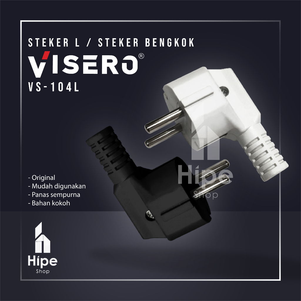 Jual Steker Arde L Bengkok Visero VS-104L / Kepala Colokan Listrik ...
