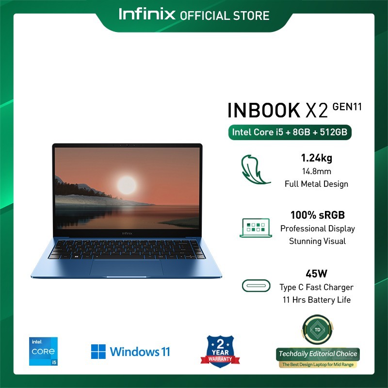 Jual Infinix Inbook X2 Gen 11 Notebook - ( i5-1155G7 / 8GB / 512GB SSD ...