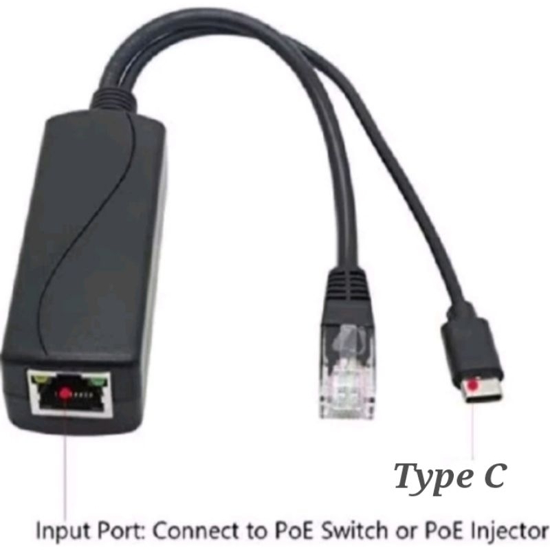 Jual Poe Splitter Injector 48 V - 2A USB Type C/ Splitter poe 48V-2A ...