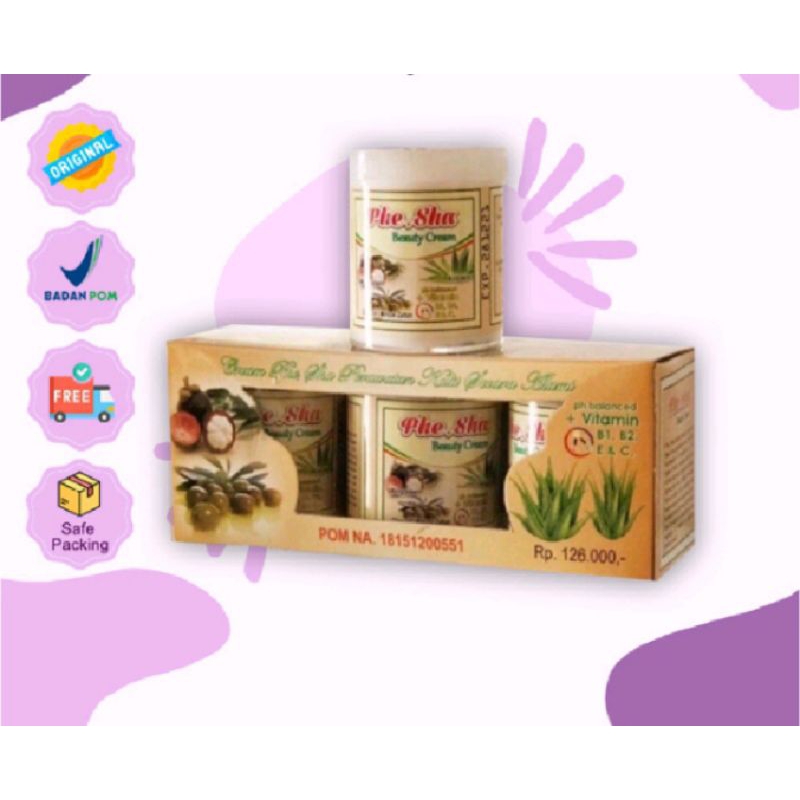 Jual Phe Sha Beauty Cream Pemutih Kulit Alami Original BPOM NA (3pot ...