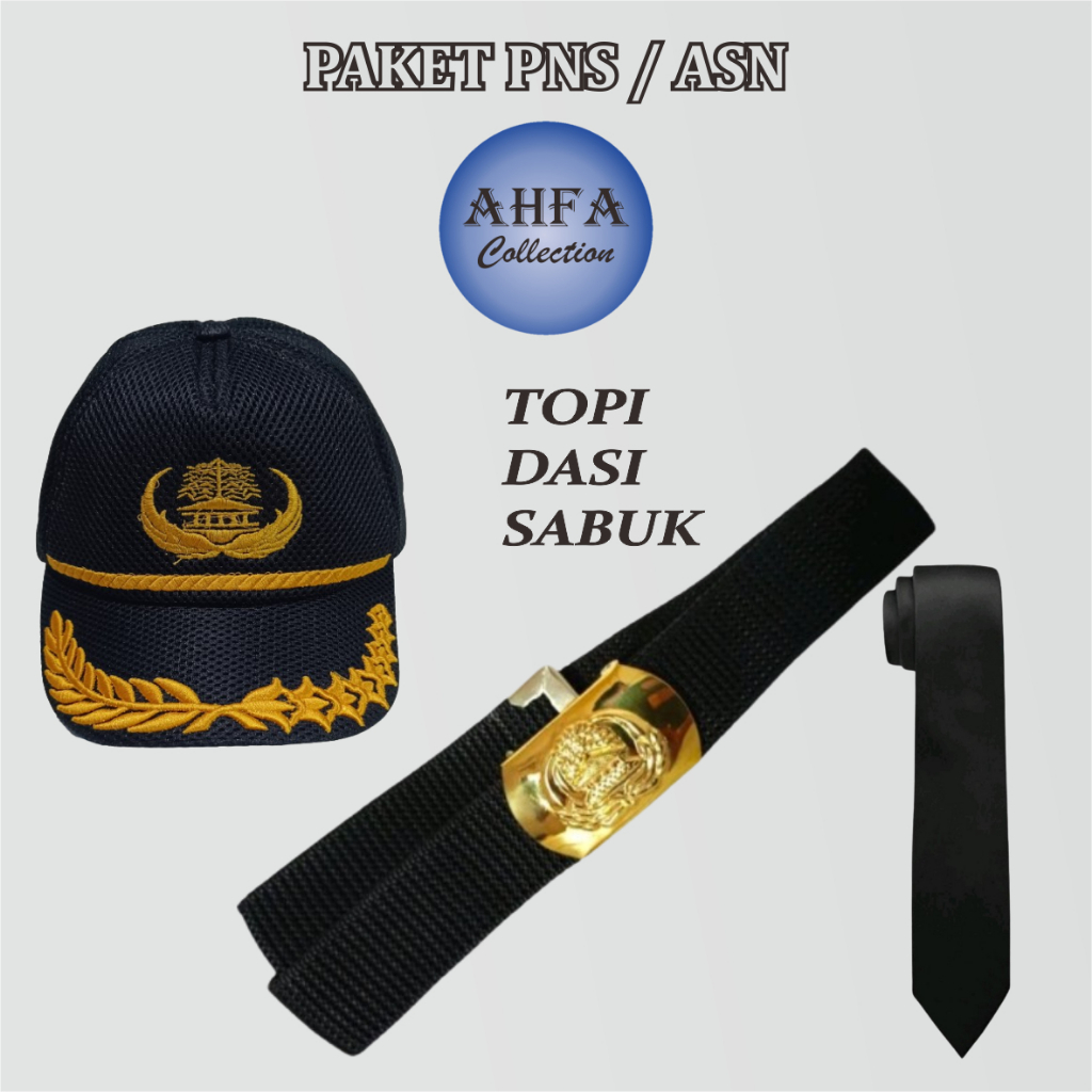 Jual AC Paket Atribut korpri / PNS / ASN (Dasi Hitam, Sabuk Korpi ...