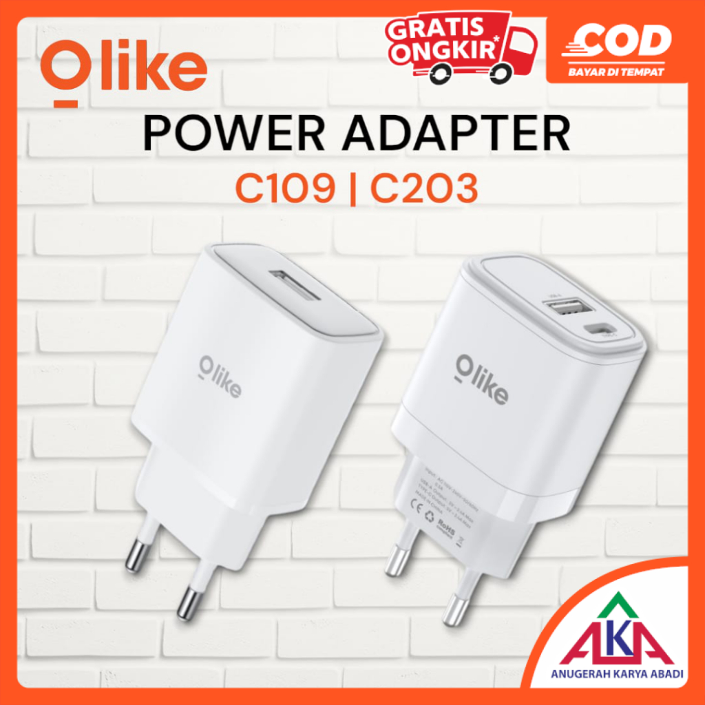 Jual OLIKE Power Adapter / Kepala Charger 2.4A USB Fast Charging Smart ...