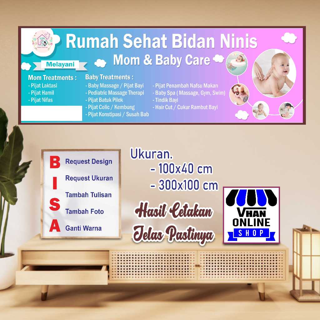 Jual Cetak Spanduk Banner Praktek Bidan Atau Mom dan Baby Care Bagus ...