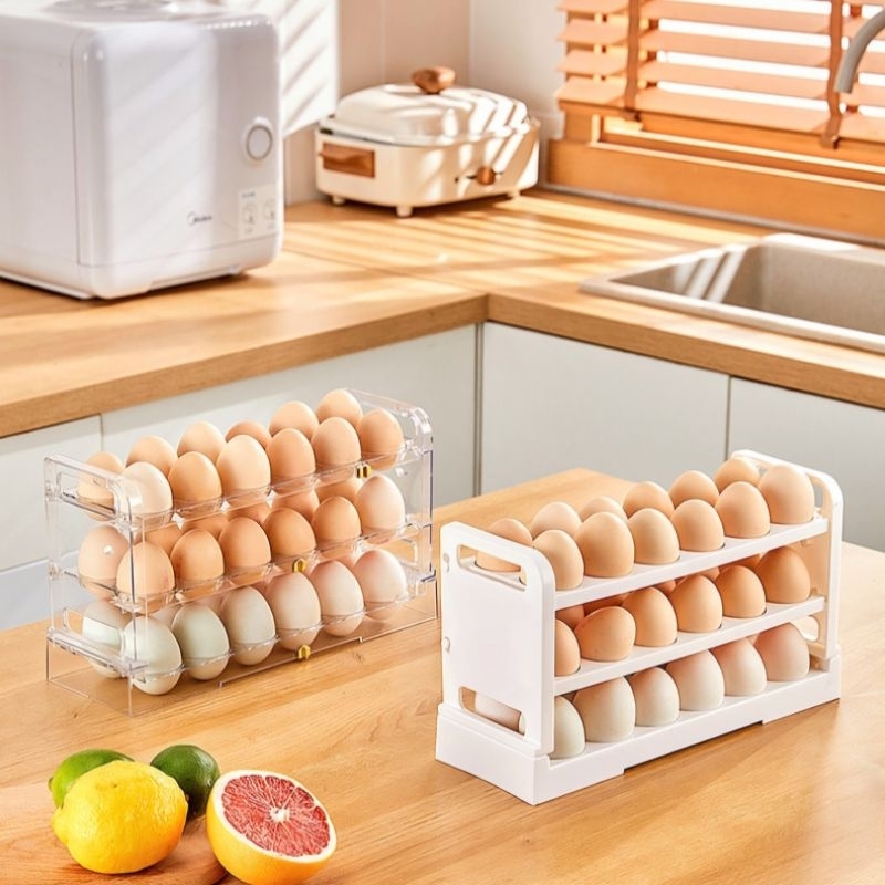 Jual DP4876 [COD] Rak Telur Aesthetic Box Telur Tingkat Penyimpanan ...
