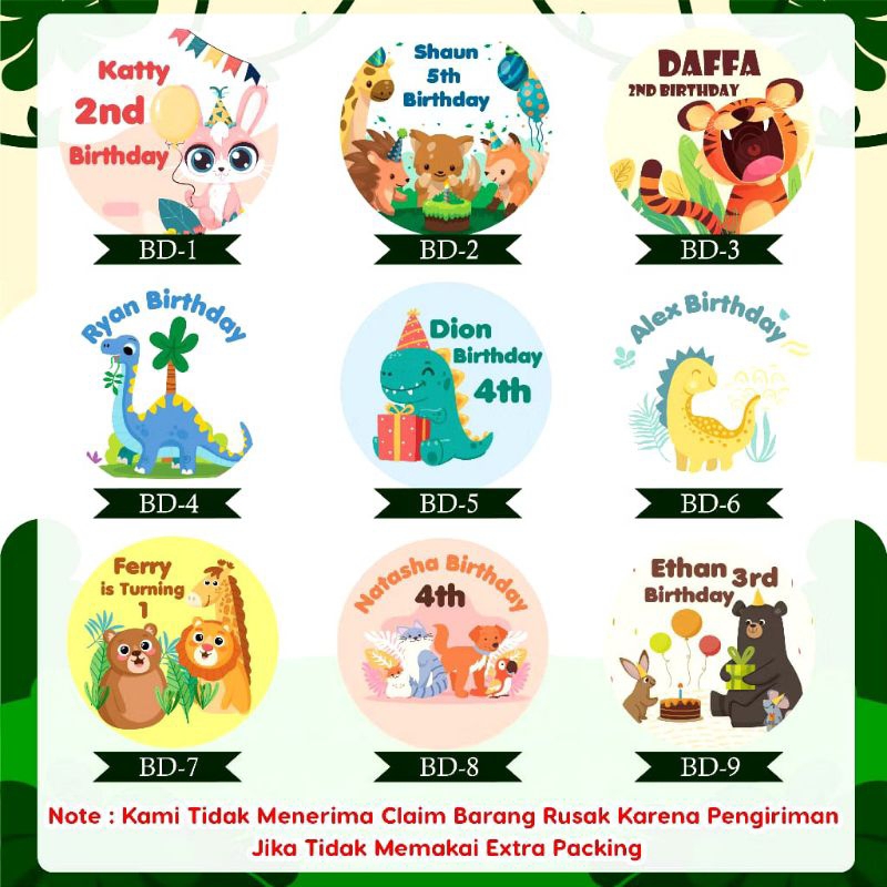 Jual kartu ucapan ulang tahun / sticker ultah / hastag ultah / kartu ...