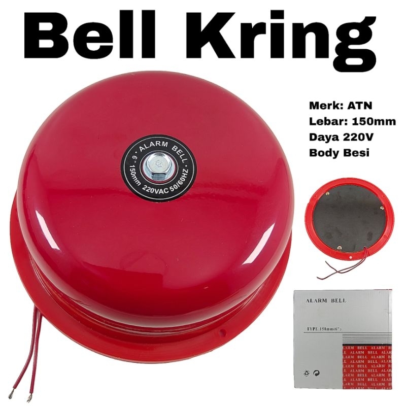 Jual Bel Kring 150mm ATN Bell Listrik Sekolah Pabrik Fire Alarm ...