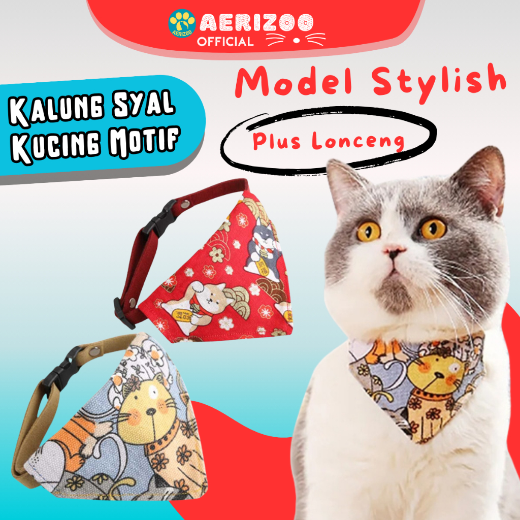 Jual Syal Kalung Kucing Anjing Scraft Katun Banyak Motif Lucu Aerizoo ...