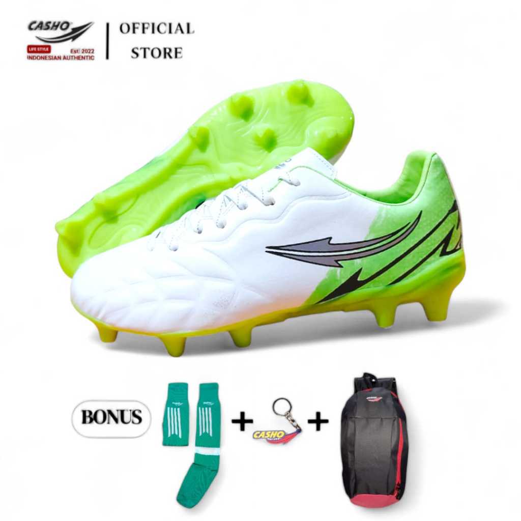 Jual CASHO - Stout-1 (White-StabiloGreen) Sepatu Sepak Bola Original ...