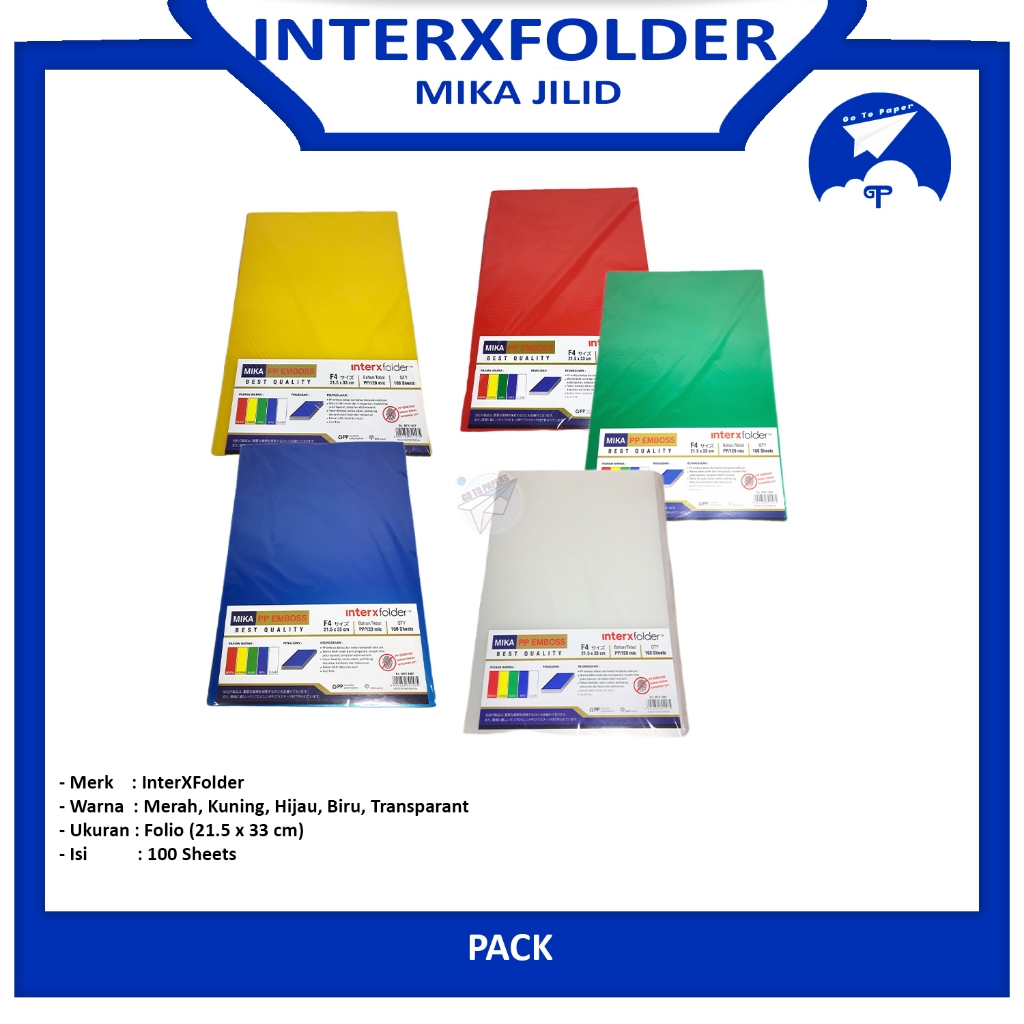 Jual INTERX - Plastik Jilid Mika Emboss Uk F4 - Pack | Shopee Indonesia