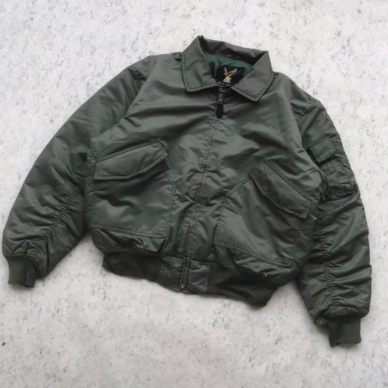 Jual Akamoto Flight Jacket Green/ like avirex/ Air force jacket ...
