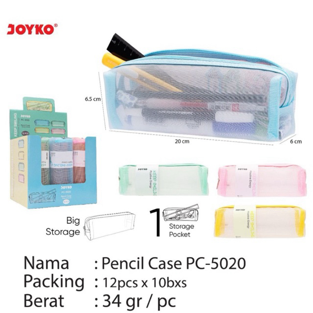 Jual Zipper Pencil case Sleting PC5020 / Tempat pensil / Tempat alat tulis Joyko Pc-5020 Pc 5020 ...