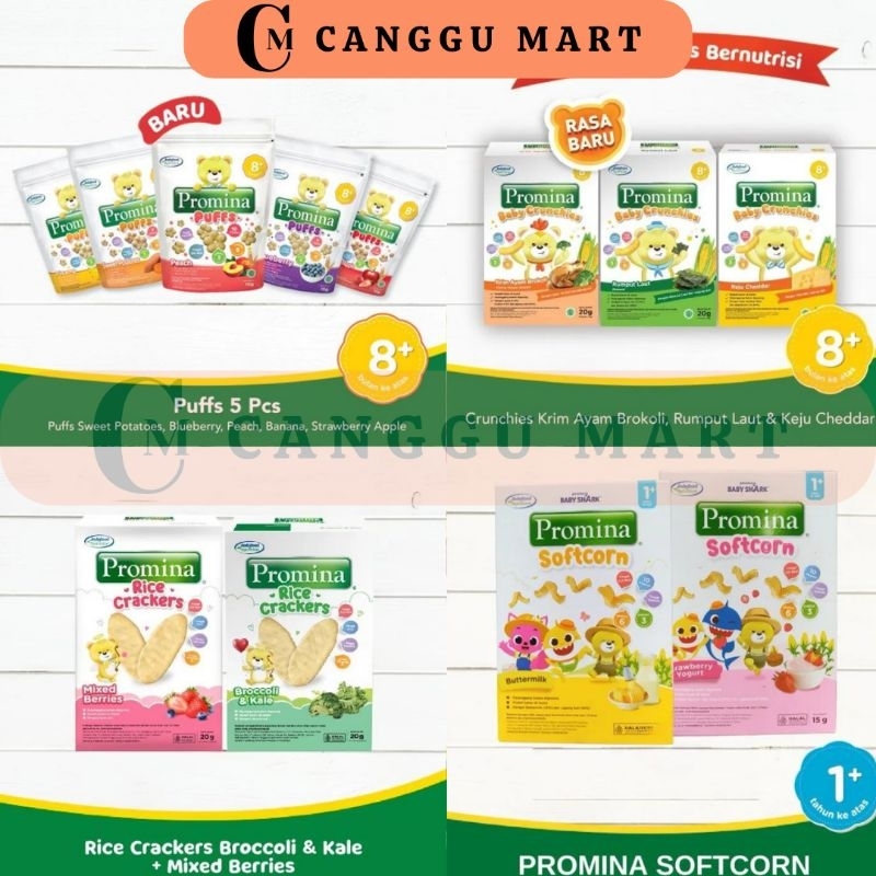 Jual Promina Puff Crunchies Rice Crackers Softcorn Cemilan Bayi 8 ...