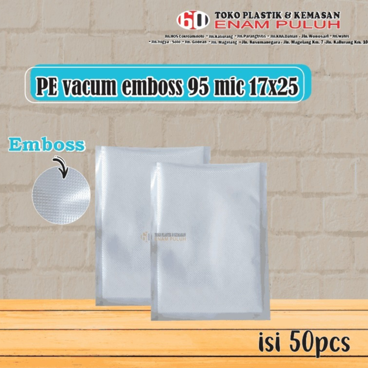 Jual PLASTIK VACUUM EMBOSS VACUM BAG 17x25 isi 50 pcs 95 micron tekstur ...