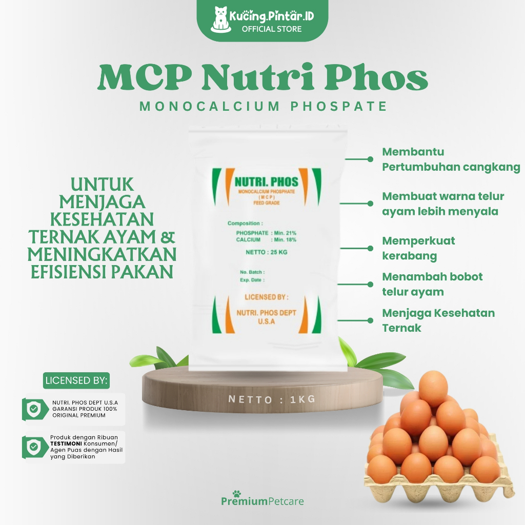 Jual MCP NUTRIPHOS Campuran pakan Ternak AYAM PETELUR | Pengeras Telur, Pemereah Telur Ayam ...