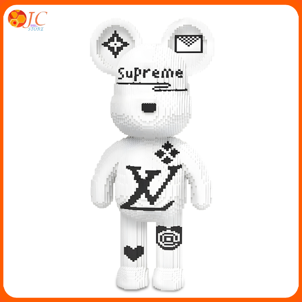 Jual JC Nano Block LV Supreme Bear Toys Bricks Mainan Edukasi Balok ...