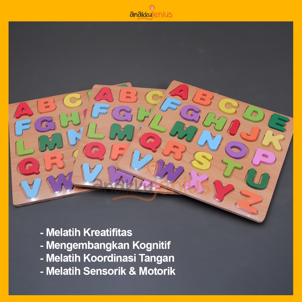 Jual Mainan Edukasi Number & Alphabet Puzzle Mainan Anak Puzzle Kayu I ...