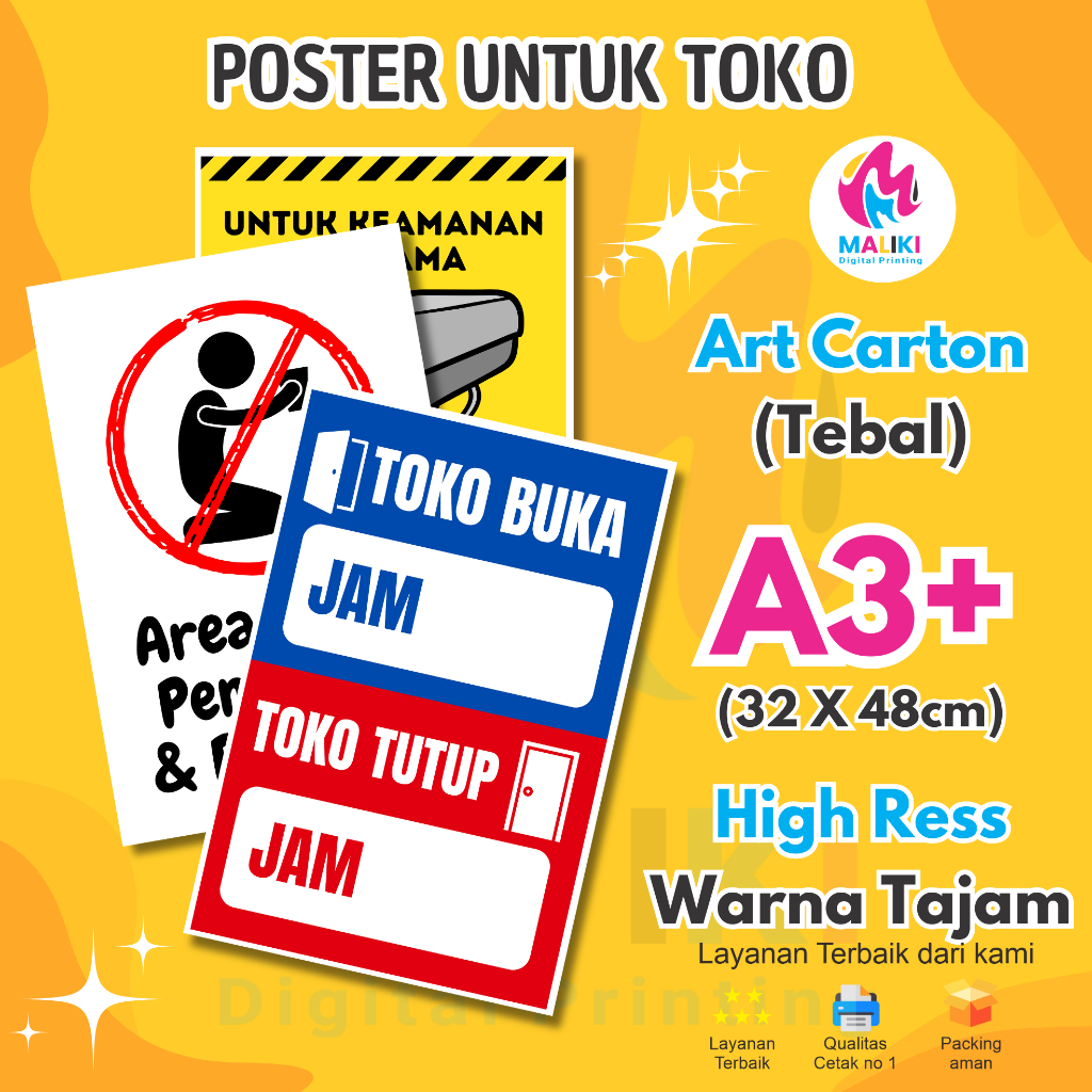 Jual Poster TOKO (ukuran A4) Kelontong / Toko Baju / Toko Makanan dll ...