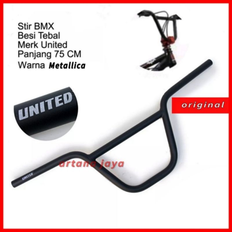 Jual stang sepeda BMX united kuat dan tahan lama stir stang bmx 20 in ...